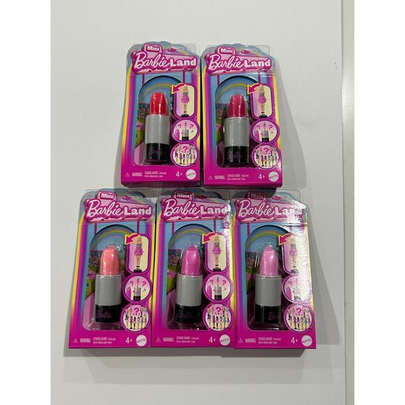 Mattel | Toys | 5x Mattel Mini Barbie Land Lipstick Mystery Dolls ...